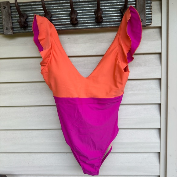 summersalt | Swim | Summersalt Swim The Ruffle Backflip Vibrant Orange ...